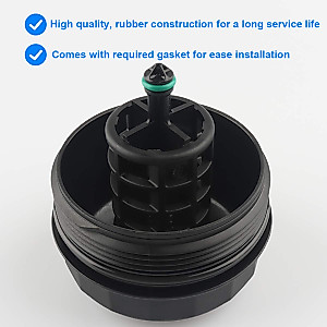 Oil Filter Housing Cap, Replace 041-0003, 11427525334, 11 42 7 525 334 Compatible with BMW 128i 135i 320i 328i 328xi 330i 335i 525i 528i 530i 535i X1 X3 X5 X6 Z4 - E60 E70 E90 E92 E93 F10 F30, More