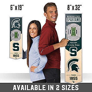 YouTheFan NCAA Michigan State Spartans 3D Stadium 6x19 Banner - Spartan Stadium