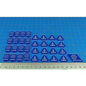 Command & Control Token Set | Compatible with Twilight Imperium 4th Edition | Set of 33 (Blue)