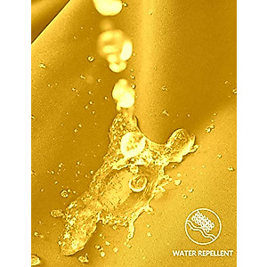 Little Donkey Andy Men's Warm Winter Softshell Jacket Windproof Mountain Ski Snow Coat with Removable Hood Yellow L