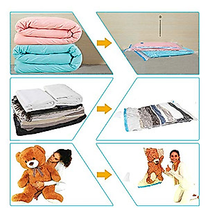 GQC Vacuum Storage Bags, Works with Any Vacuum Cleaner,to Store Clothes and beddings,Could Save Your Space,dust-Free,Keep Away from Moisture (Small 6(60X40) CM)