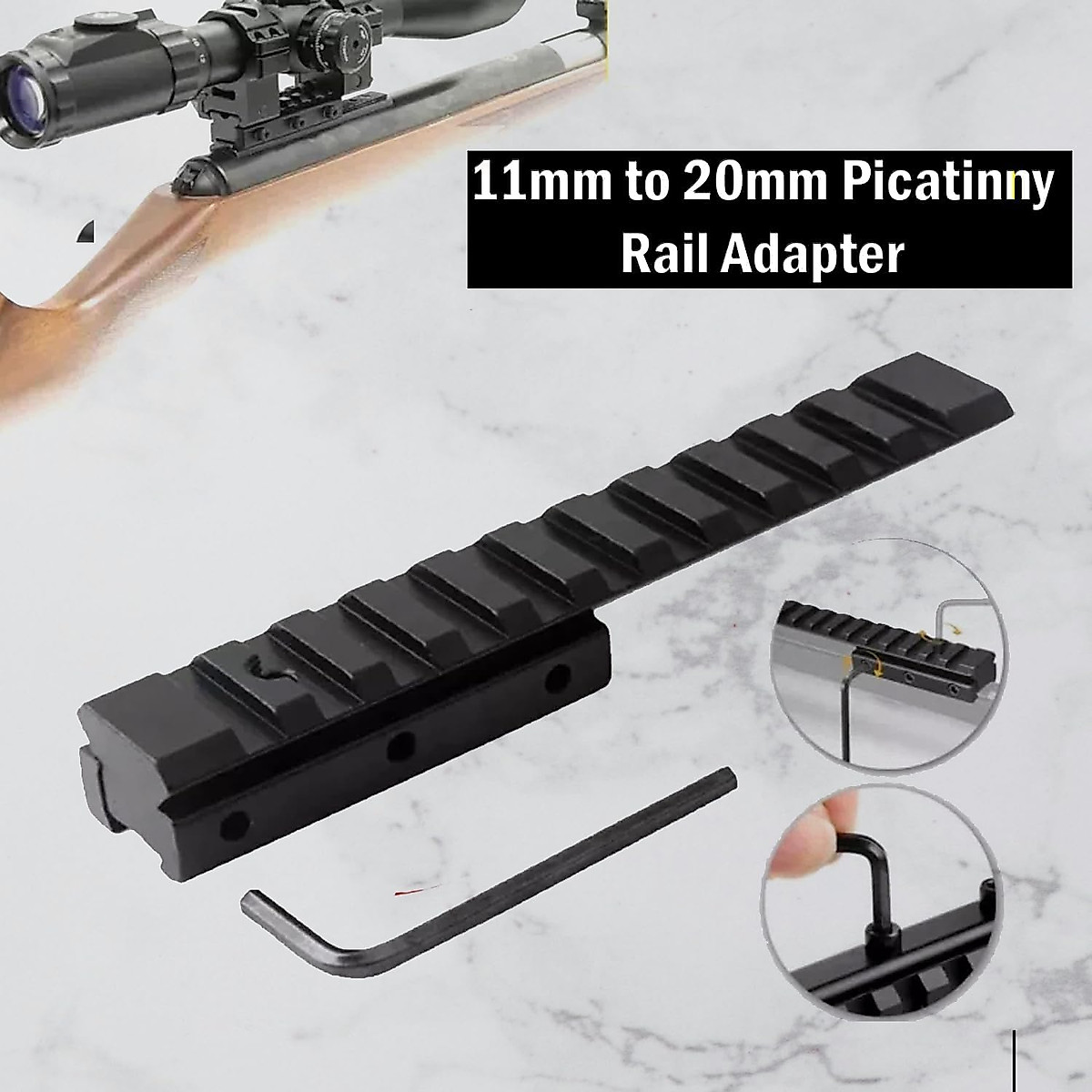 GOTICAL Low Profile Mosin Nagant 91/30 Scope Mount Weaver Picatinny Rail Mid Length