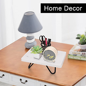 Winmien Marble Modern Style Decor Display Risers, Bathroom Vanity Tray, Kitchen Storage, Bathroom Storage, Display Shelf（White）