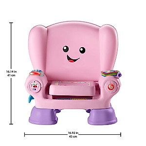 Fisher-Price CFD39 Smart Stages Pink Chair, Activity Chair Toy for 1 Year Old with Sounds, Music and Phrases