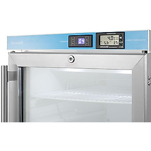 Accucold ACR46GL 20" Wide Pharmacy All-Refrigerator; LED Lighting; Built-in Capable; Double Pane Tempered Glass Door; Digital Thermostat; Temperature Memory Function; Frost-free Operation
