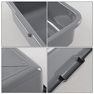 Rinboat 8 L Gray Plastic Bus Tub, Commercial Plastic Bus Box, 5 Packs