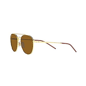 Ray-Ban RB3589 Square Sunglasses, Gold/Dark Brown Polarized, 55 mm