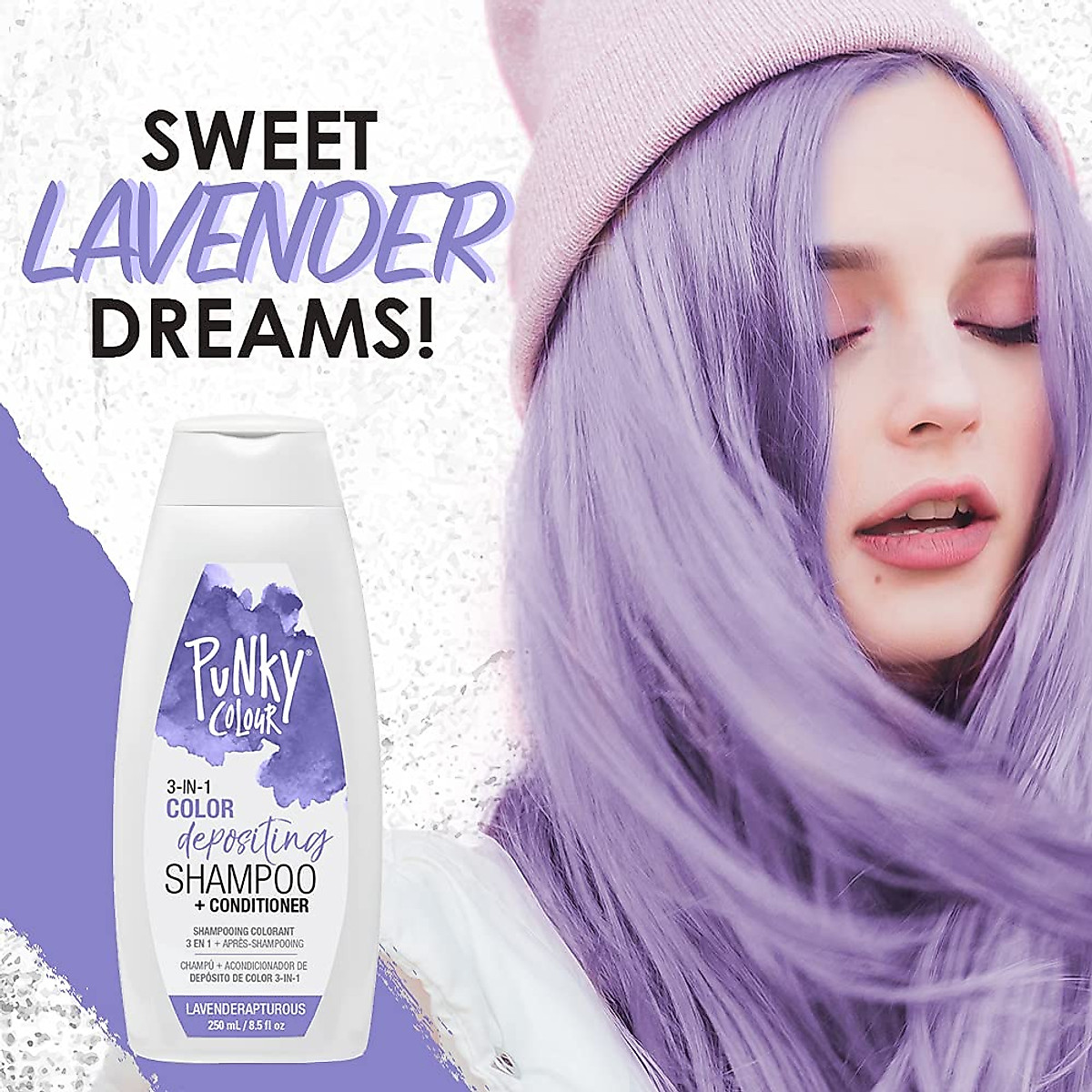 Punky Lavenderapturous 3-in-1 Color Depositing Shampoo & Conditioner with Shea Butter and Pro Vitamin B that helps Nourish and Strengthen Hair, 8.5 oz