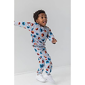 Sesame Street Cookie Monster Elmo Toddler Boys French Terry Sweatshirt and Pants Set Grey 3T