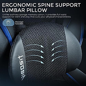 Vigosit Gaming Chair PRO- Gaming Chair with Footrest, Mesh Gaming Chair for Heavy People, Ergonomic Reclining Gamer Computer Chair for Adult, Big and Tall Office PC Chair Gaming (Black Blue)