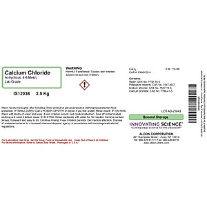 ALDON Innovating Science Calcium Chloride, 2.5kg - Anhydrous - 4-8 Mesh - Laboratory Grade - Excellent for Biochemistry & Chemistry Experiments - The Curated Chemical Collection