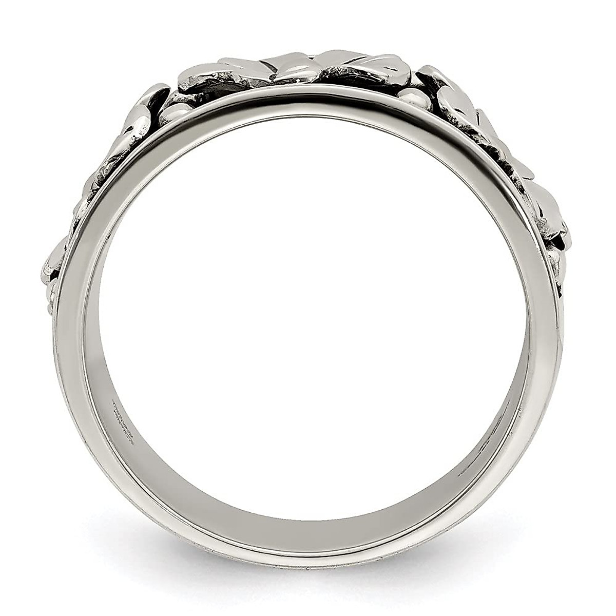 Diamond2Deal Sterling Silver Antiqued 14k Gold Centers Daisy Wedding Band Ring Size 8