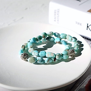 Natural Stone Larimar Bracelet Crystal Magnet Clasp 7.5" …