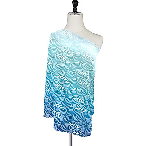 Nursing Cover Breastfeeding Scarf Ocean Wave - Baby Car Seat Covers, Infant Stroller Cover, Carseat Canopy(913h)