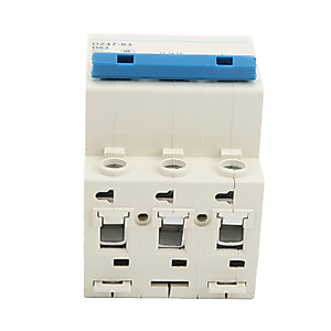 Miniature Circuit Breaker, 63A 400V 50Hz 4500A AC 3P DIN Rail Mount Circuit Breaker Air Switch Overload Protection Current Circuit Breaker DZ47-63 D63