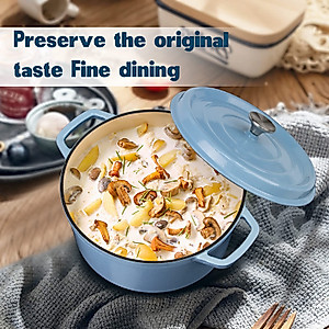 Dutch Oven Pink,Enameled Cast Iron Dutch Oven with Lid, 5.25 Quart Round Nonstick Enamel Cookware Crock Pot,Dutch Oven with Dual Handle and Cover Casserole Dish 9.45 Inch