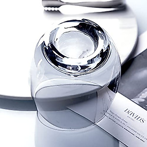 Amesser Whiskey Glasses Old Fashioned 12 - Ounce Set of 2, Lead·Free Handblown Crystal Whisky Tumbler for Bourbon, Scotch, Liquor, Irish, Vodka, Cognac, Snowy Mountains, Clear