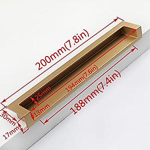 Recessed Pulls ,Sliding Door Handle, Maniglie Incasso Porte scorrevoli,Maniglie Nascoste Cabinet Maniglie Quadrata Cassetti per Cassetti Armadi Scarpiere Armadi Comodini ECC 2 Pezzi(Size:288mm(11.3in)