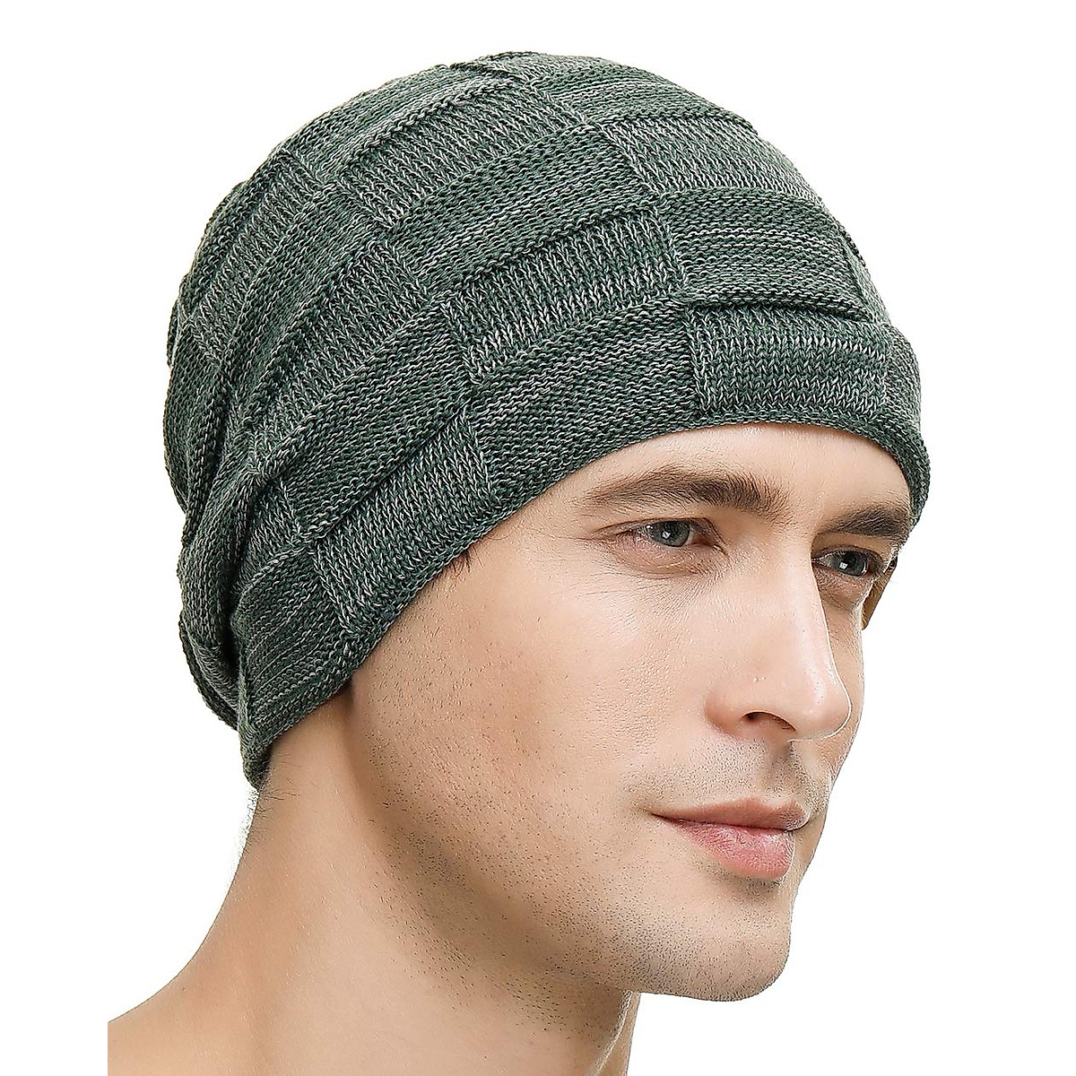 Vgogfly Slouchy Beanie for Men Winter Hats for Guys Cool Beanies Mens Lined Knit Warm Thick Skully Stocking Binie Hat