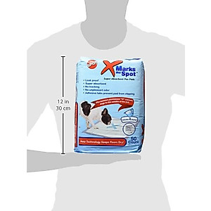 SPOT X Marks The Super Absorbent Pee Pads | Puppy Pads | Puppy Pads with Adhesive | Training Pads | Dog Pads | Dog Pee Pads | Dog Potty Pads | Adhesive Strips | 22"X22" | 50 CT