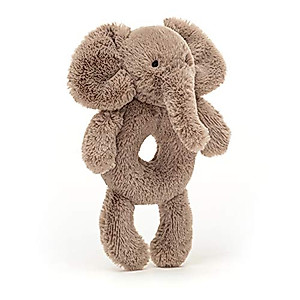 Jellycat Smudge Elephant Soft Plush Baby Toy Ring Rattle