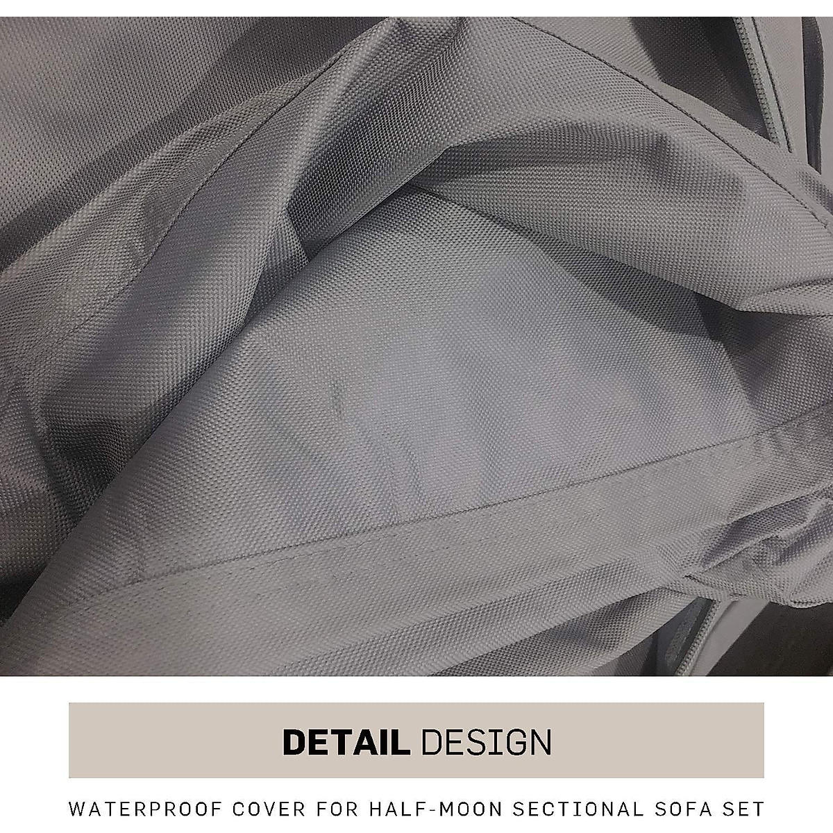 Oakmont Outdoor Furniture Cover, Patio Waterproof Sofa Cover, Half-Moon Shape Sofa Set UV Resistant Table and Chair General Purpose Furniture Cover(Grey)