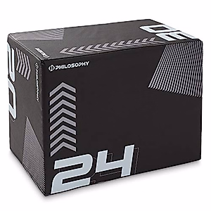 Philosophy Gym 3 in 1 Soft Foam Plyometric Box - 20" x 24" x 30" Jumping Plyo Box for Training and Conditioning