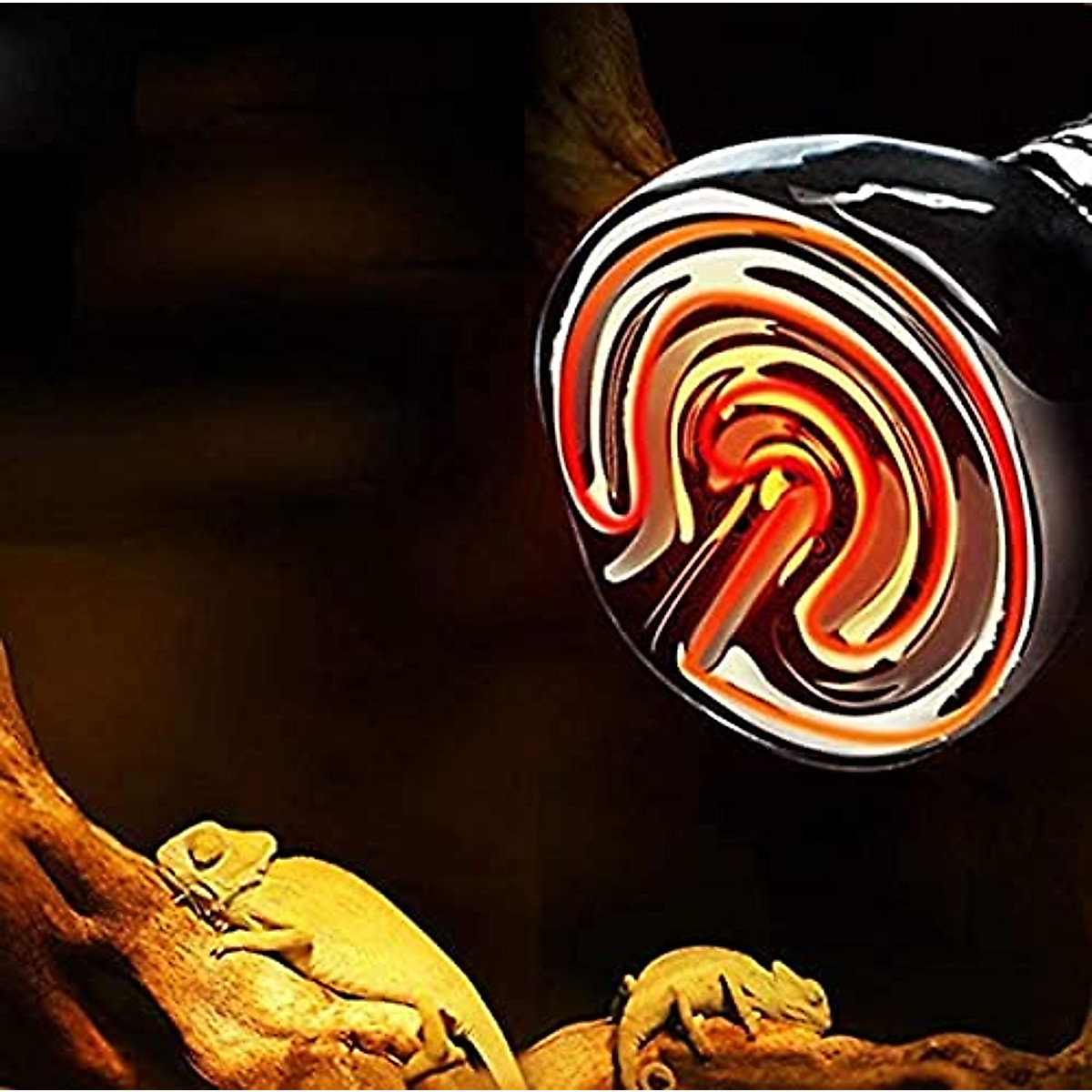 Qixivcom 2-Packs 50W Black Ceramic Heat Lamp Mini Reptile Heat Lamp Bulbs E26/E27 Infrared Reptile Heat Emitter Heater Lamp Bulb No Light Lamps for Lizard Brooder Coop Aquarium Habitat Lizard Turtle