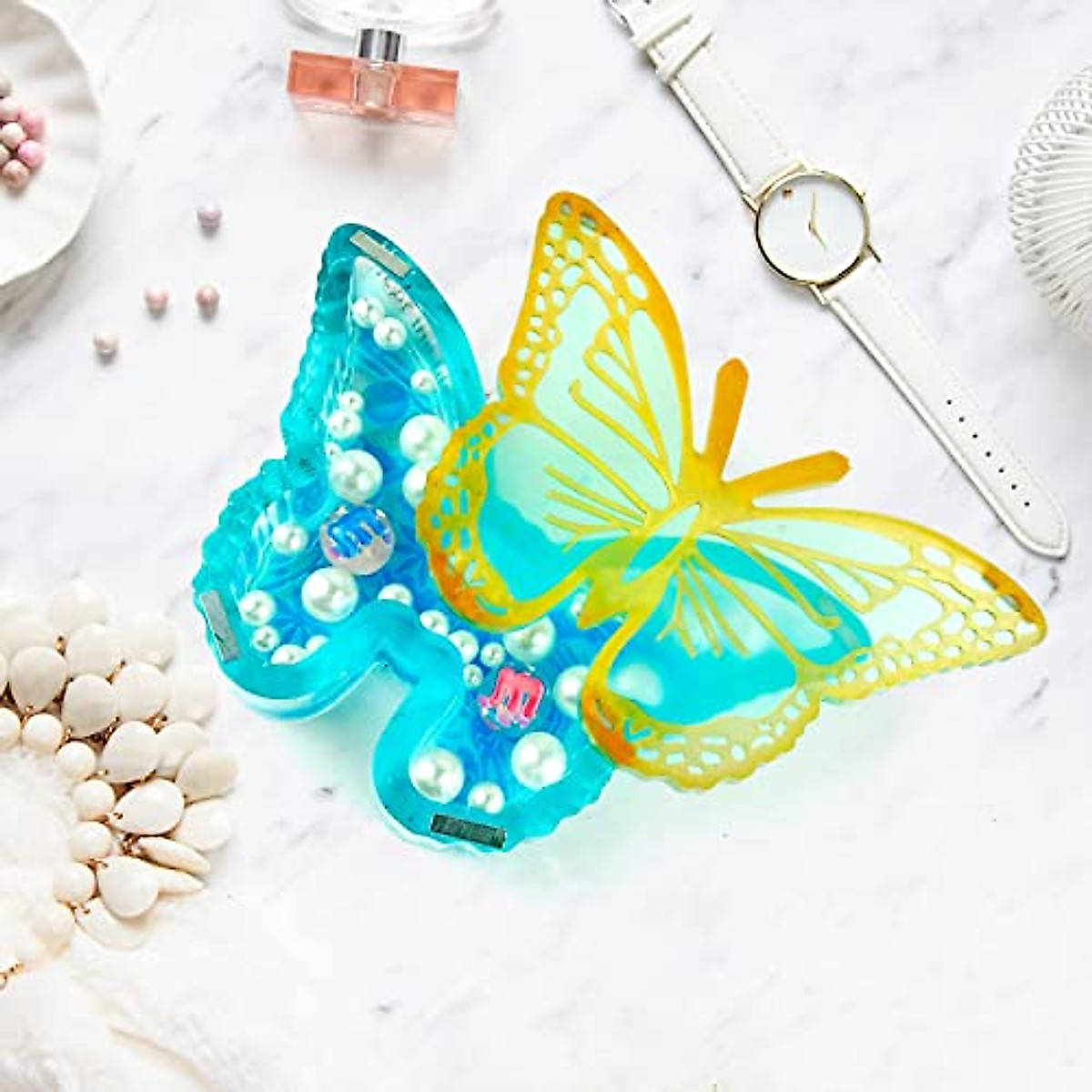 Butterfly Storage Box Molds Butterfly Silicone Molds with Lid for Epoxy Resin Casting Resin Mold for DIY Jewelry Storage Box Candy Container Makeup Storage Box