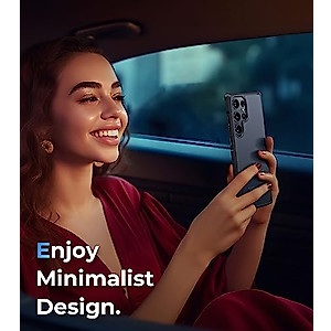 Simtect Shockproof for Samsung Galaxy S23 Ultra Case [Military Grade Drop Tested] [Ultimate Silky Touch] Translucent Matte Hard Back & Soft Edge Slim Protective Case for Galaxy S23 Ultra 6.8", Black