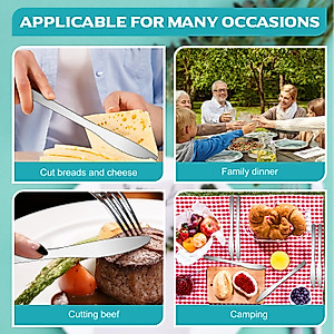 Gisafai 150 Pcs Stainless Steel Dinner Knives 8.3 Inches Spreader Knives Silverware Durable Butter Knife for Steak Table Home Restaurant Kitchen, Silver