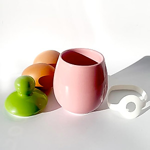 Äggcøddler AggCoddler - Scandinavian Porcelain Egg Coddler with Simple Lid - Minimalist Design Egg Poacher Cooker for Quick and Easy Breakfast or Elegant Display - Hanna M, Small, Pink