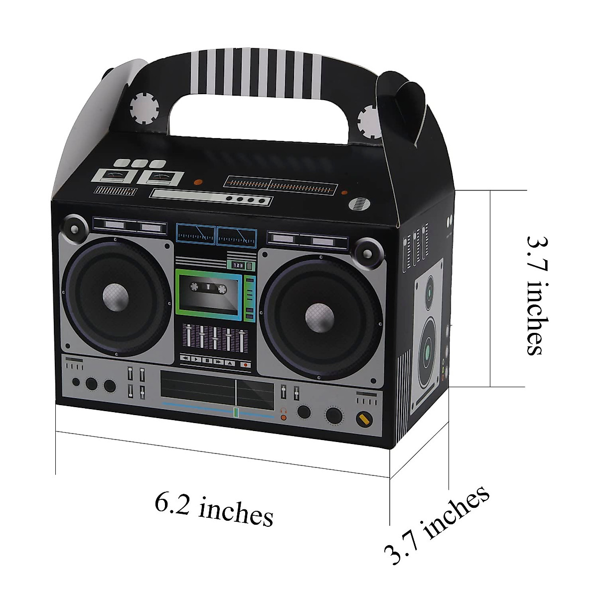 80s Party Favors Boxes – 24-Pcs 80s 90s Party Favor Boxes – Durable and Thick Cardstock Paper – Boom Box Retro Bulk Party Favor Boxes – Favor Box Set for Bachelorette Parties, Bridal Shower, Party