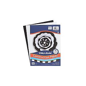 Tru-Ray 9-inch x 12-inch Construction Paper, Black/White, 144 Sheets/Pack (P6676)