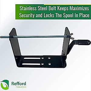 Refford Industries Patent Pending Weed Wacker Line Holder, Holds 5lb Spools Unlike Competitors, Built-in Line Cutter, Upgraded Steel Bolt Locks Spool in Place, Heavy Duty Stainless Steel Bracket