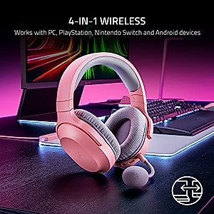 Razer Barracuda X Wireless Multi-Platform Gaming and Mobile Headset (2021 Model): 250g Ergonomic Design - Detachable HyperClear Mic - 20 Hr Battery - Compatible w/PC, PS5, Switch, & Android - Pink