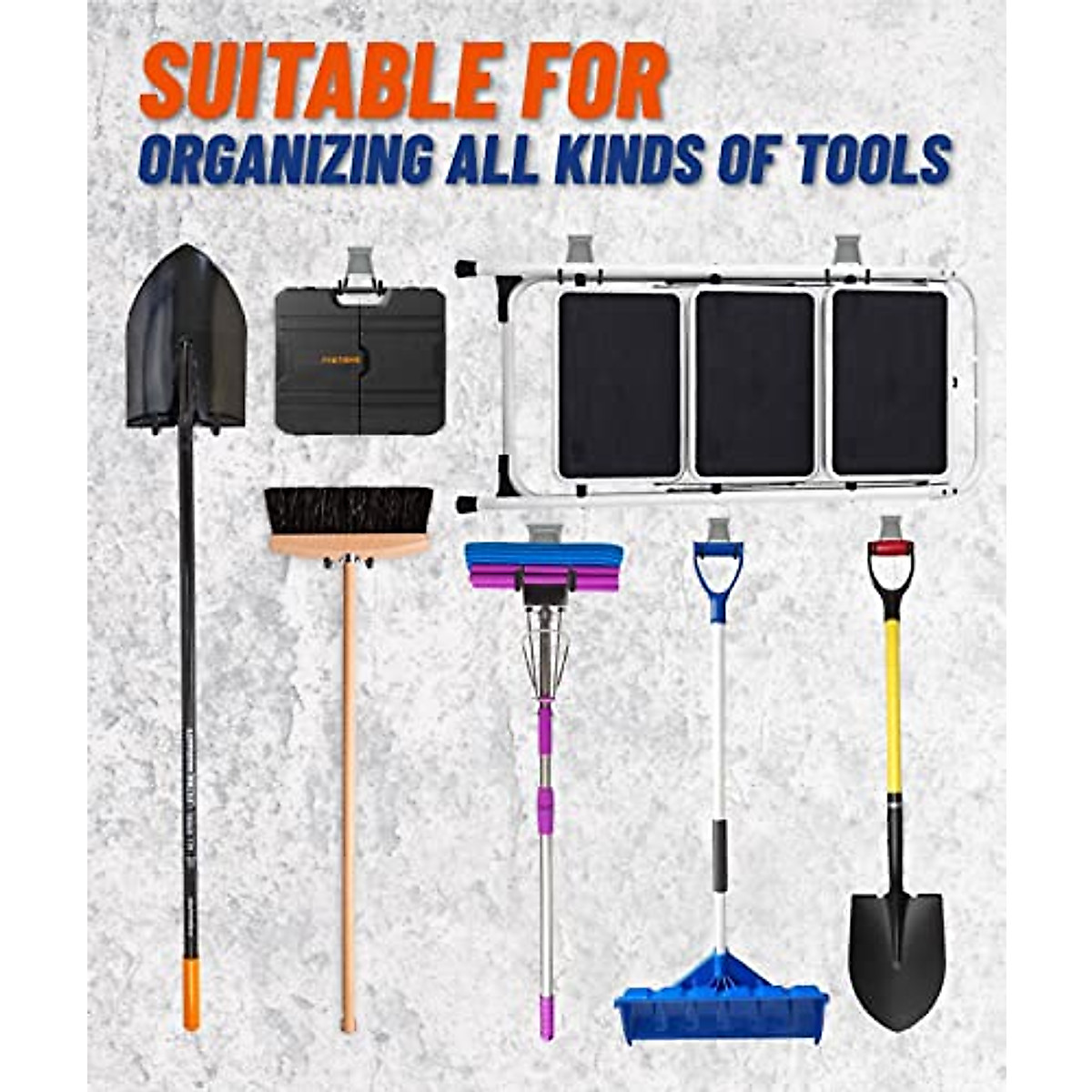 POETISKE Garage Tool Organizer Wall Mount Utiity Hook 2PC Heavy Duty Hanger for Versatile Tools Ladder Chair, 2 Utility hook