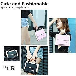 Albc Cute Case for iPad Mini 5 2019 / 5th Generation Mini / iPad Mini 4 / 3 / 2 / 1 - Smart Slim Handbag Leather Stand Cover with Auto Wake/Sleep Feature,Pink