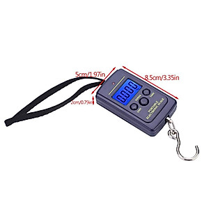 Fish Scale with Backlit LCD Display, Waterproof Fish Scale Digital Up to 88lb/40kg, Portable Hanging Fish Weight Scale for Home, Farm, Outdoor, Hunting, Fishing