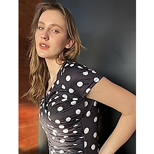 Zeagoo Womens Tight Sexy Short Sleeve Top Deep V T-Shirt Summer Loose Casual Blouse