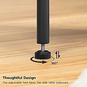 HOOBRO Set of 2 Side Tables with Charging Station and USB Ports, 3-Layer Stackable Nightstand, 23.2 Inches End Table for Small Space in Bedroom, Living Room, Industrial Style, Rustic Brown BF10UBZP201