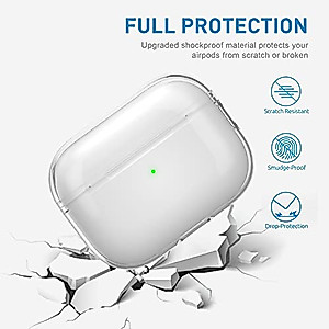 Valkit Compatible Airpods Pro 2nd Generation Case Clear + Valkit Compatible Airpods Pro 2nd Generation Case Cover with Lock for Men Women Bundle