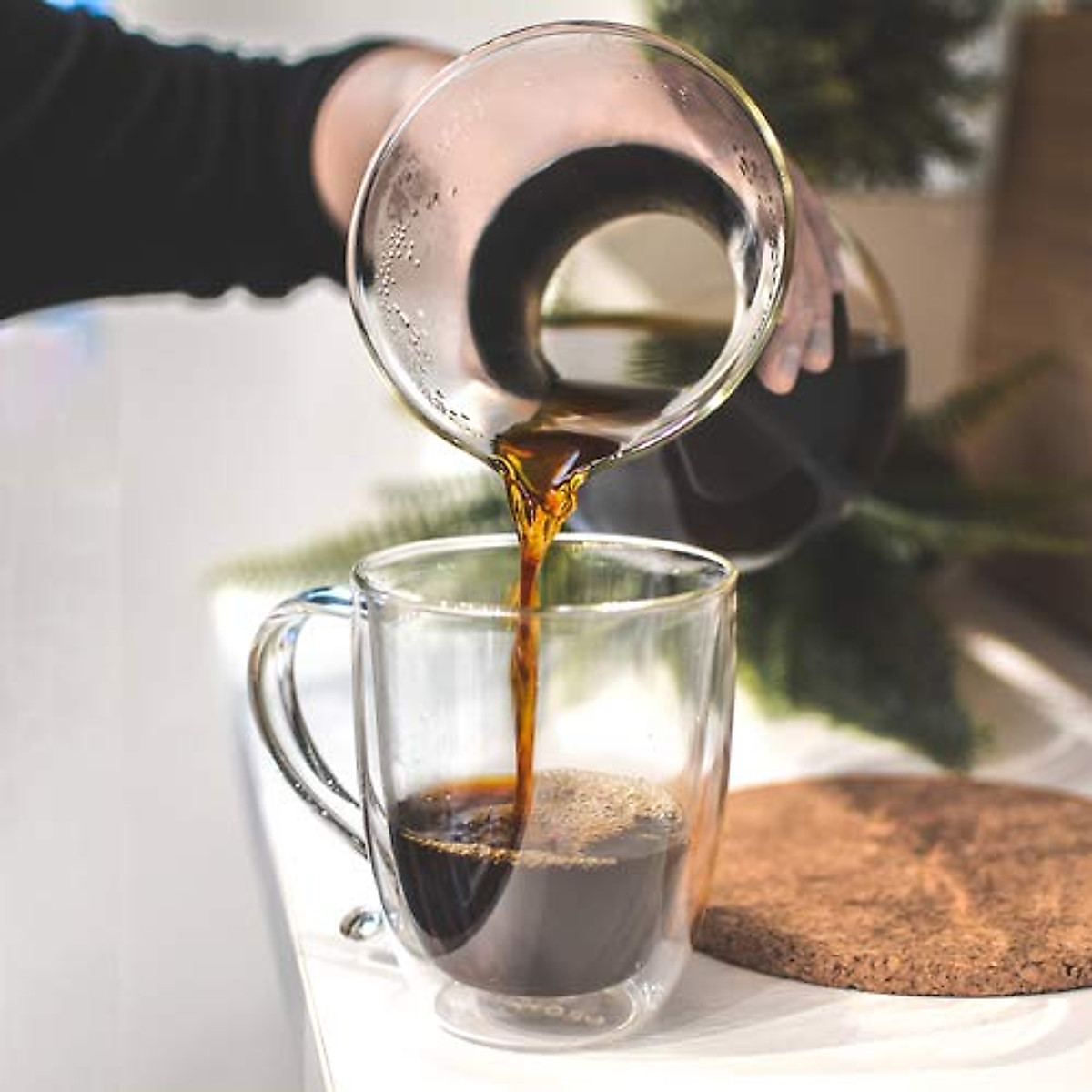 GROSCHE Cyprus Double-walled Glass Coffee Mug Heatproof Insulating Double Walled Glass Mug, Excellent for Tea or Coffee - Large Capacity 500 ml, 16 fl. oz capacity (Cyprus)