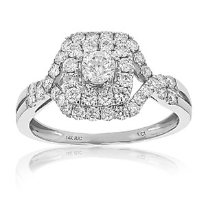 Vir Jewels 1 cttw Diamond Criss-Cross Wedding Engagement Ring 14K White Gold Square Bridal Size 7