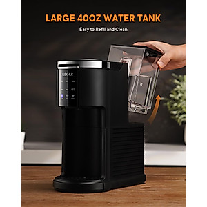 KIDISLE 3 in 1 Single Serve Coffee Maker for K Cup Pods & Ground Coffee & Teas, 6 to 14oz Brew Sizes, with 40oz Removable Water Reservoir, Self-cleaning Function, Black