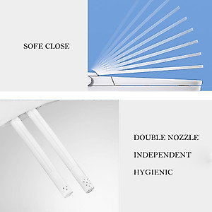 AOZITA Non Electric Bidet Seat for Elongated Toilets with Dual Spray Nozzles and Slow Close Seat