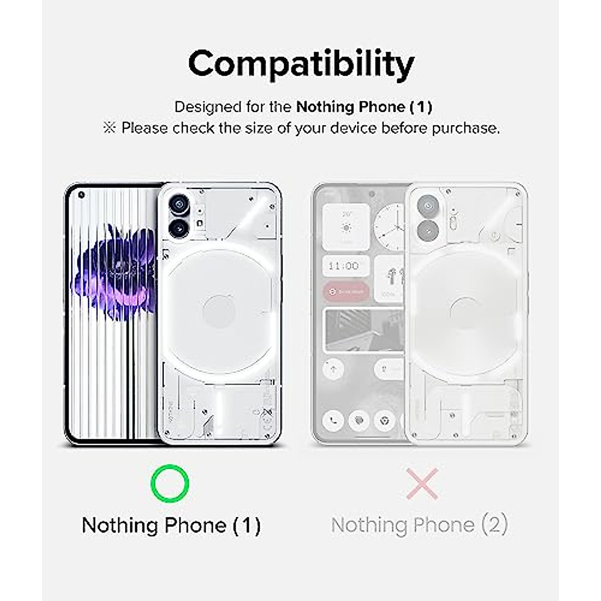 Ringke Fusion-X [Anti-Scratch Dual Coating] Compatible with Nothing Phone 1 Case, Transparent Augmented Bumper Shockproof Cover Designed for Nothing Phone (1) - Clear