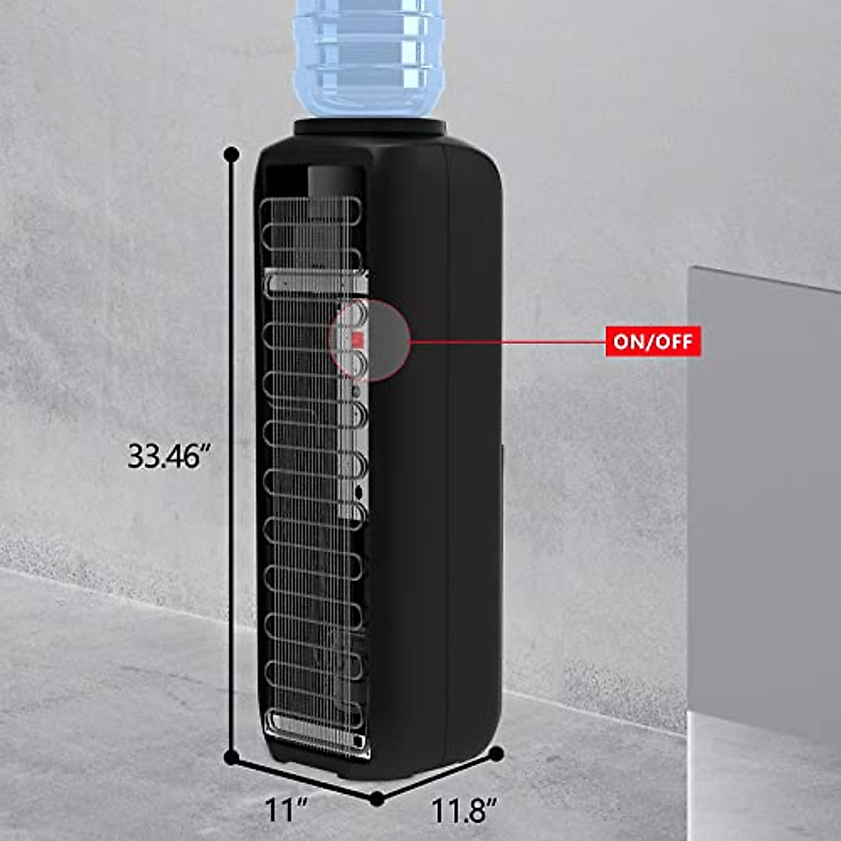 Top Loading Water Dispenser, Water Cooler with Compressor Cooling, Child Safety Lock, Energy Saving, ETL Approved - Hot, Cold & Room Water, 3 Temp Settings, Black