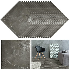 48 Pieces Vinyl Flooring Peel and Stick Floor Tile Stick on Floor Tile Self Adhesive Waterproof Bathroom 12 x 12 Inch for Bathroom Kitchen Bedroom Living Room(Gray Marble)