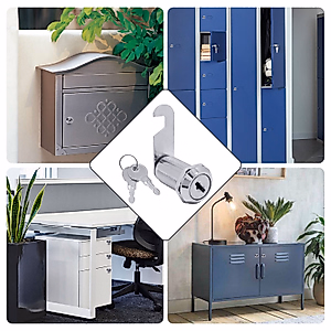 SWZHAI 3 Pcs Cabinet Cam Locks, 1-1/8" Mailbox Lock Cabinet Locks Keyed Alike Drawer Locks with Keys, Zinc Alloy Tool Box Locks Rv Compartment Locks for Secure Important Files and Drawers